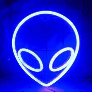 Urban Outfitters | Wall Decor | Neon Blue Alien Et Man Cave Girl Gamer ...